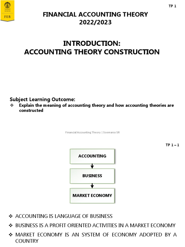 Understanding Financial Accounting Theory | PDF | Theory | Market (Economics)
