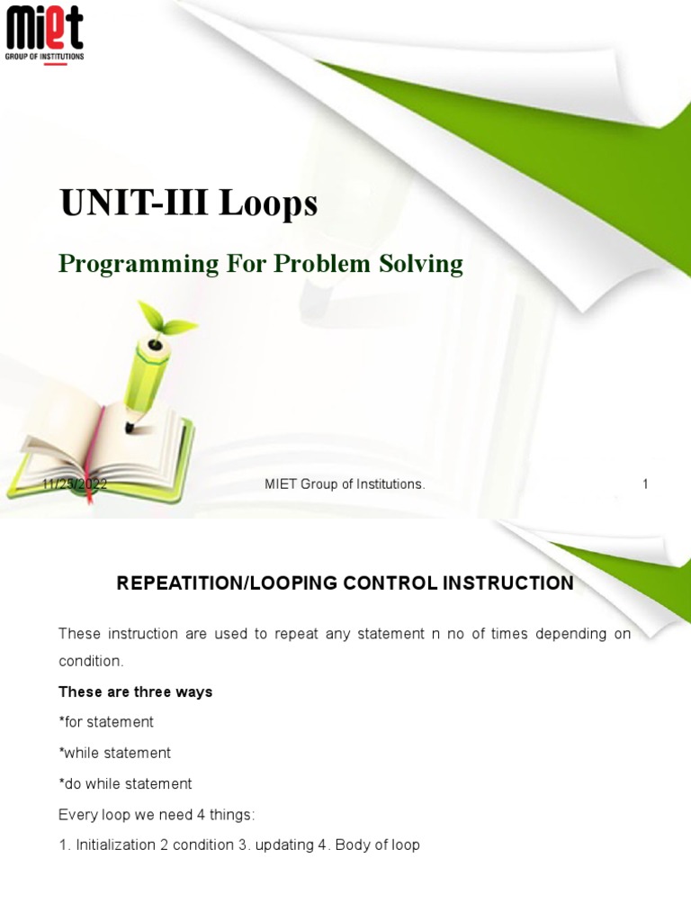 Unit Iii Loops Pdf 