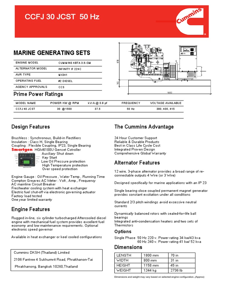 4BTA3.9-GM Genset Specification | PDF | Electrical Engineering ...