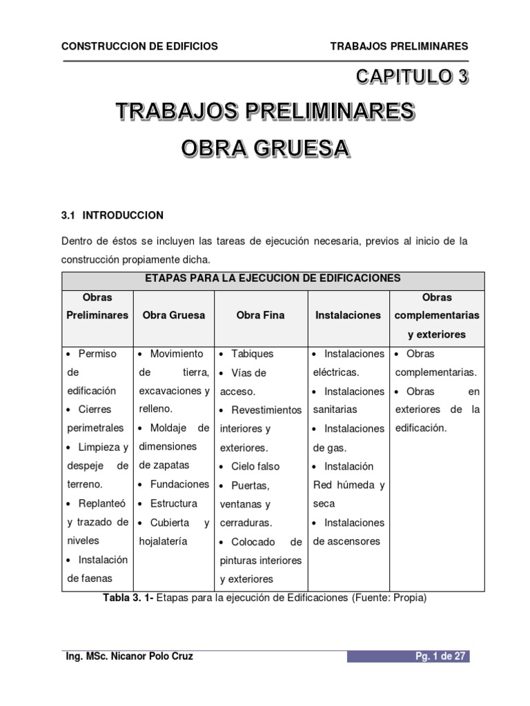 Planificación de trabajos preliminares para la construcción de edificios | PDF | Demolición ...