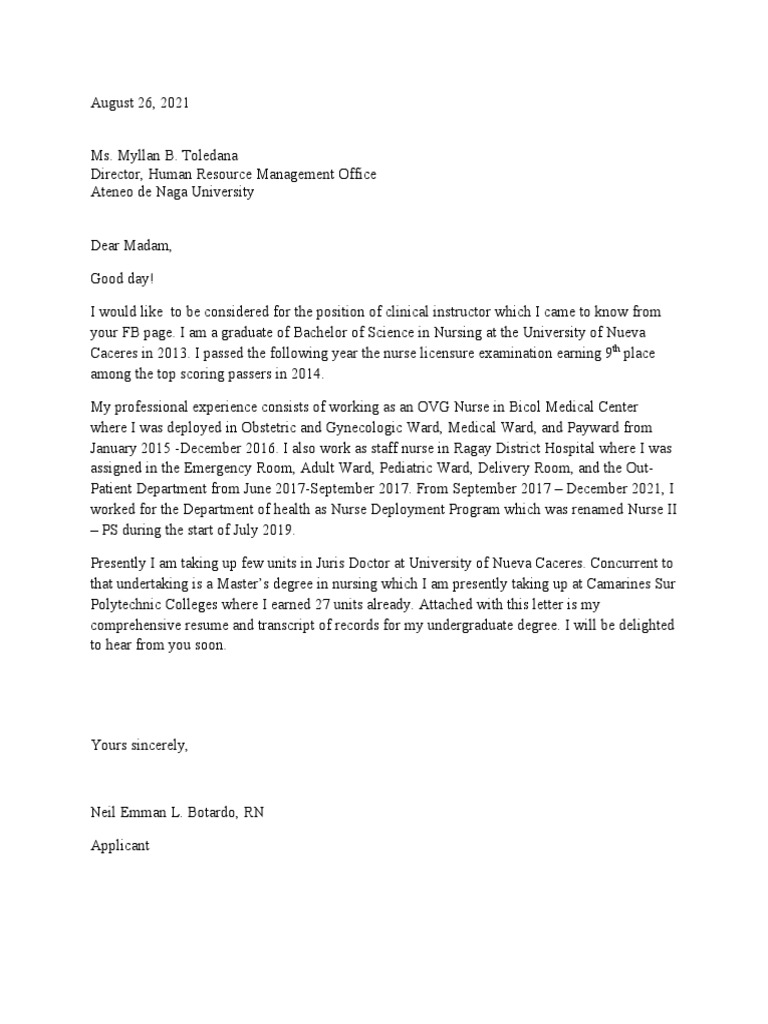 Cover Letter - Neil - Emman - Botardo | PDF