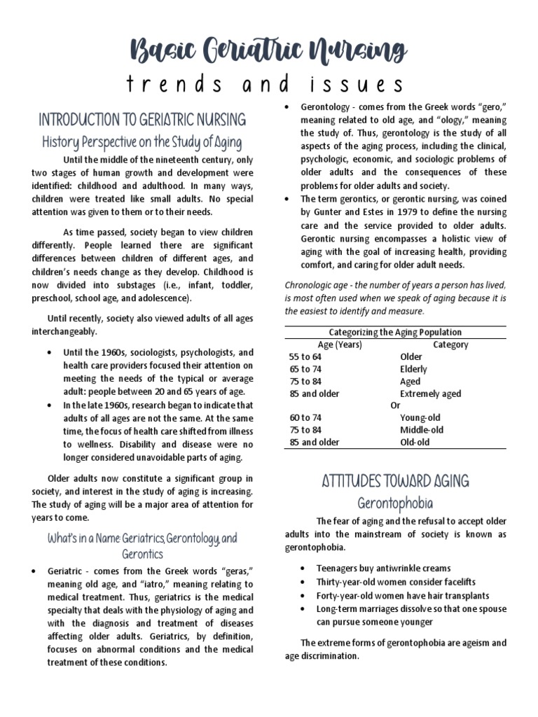 Understanding Geriatric Nursing Basics | PDF | Medicare (United States ...