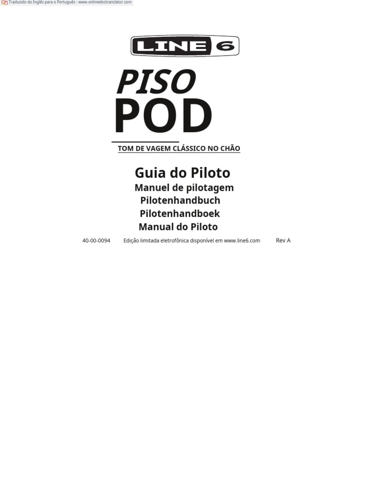 Floor POD User Manual - English (Rev A) .En - PT | PDF | Som