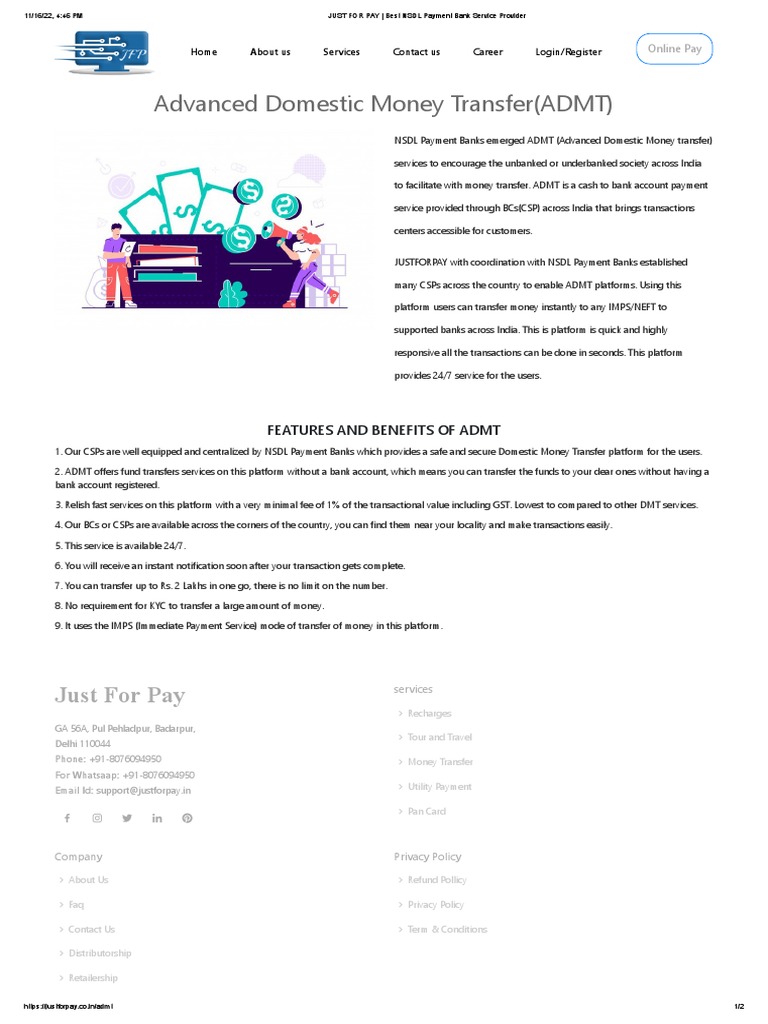 Justforpay Is Best DMT Api Service Provider | PDF | Business | Finance ...