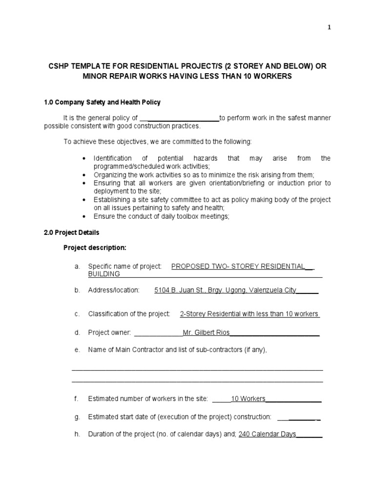 Safety Health Program | PDF | Personal Protective Equipment ...