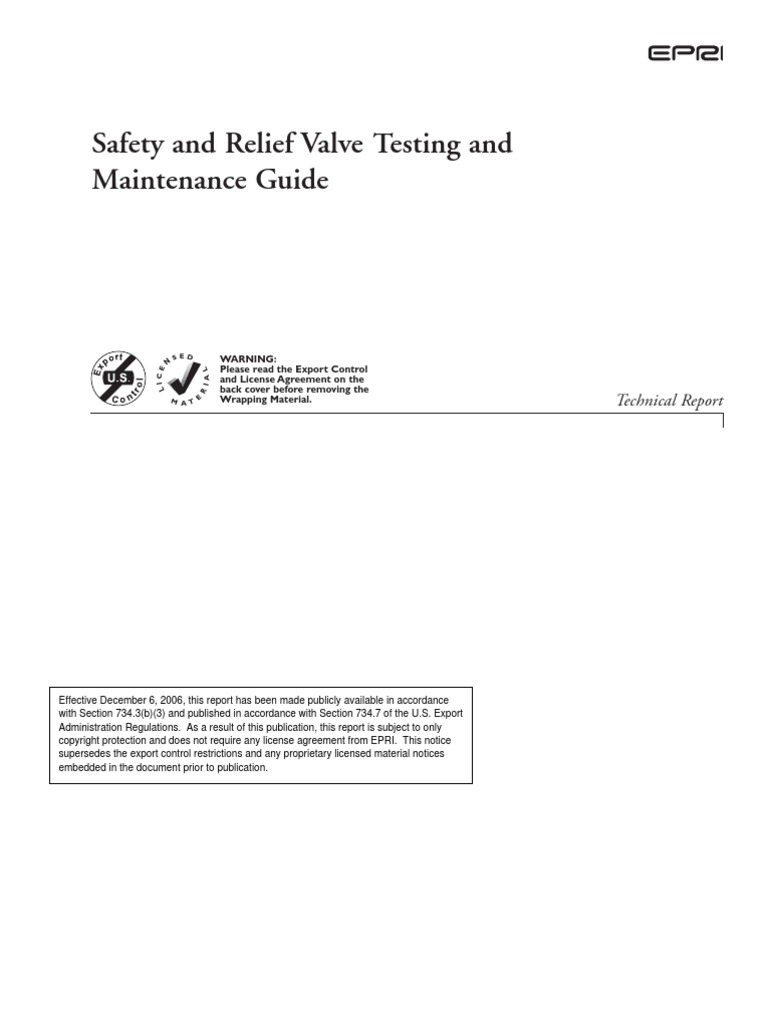 PSV Manual | PDF | Nuclear Regulatory Commission | Valve