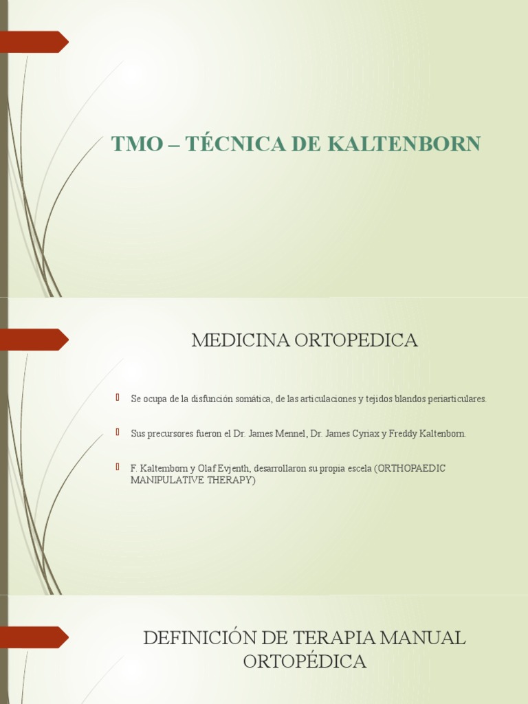 Tmo - Técnica de Kaltenborn | PDF