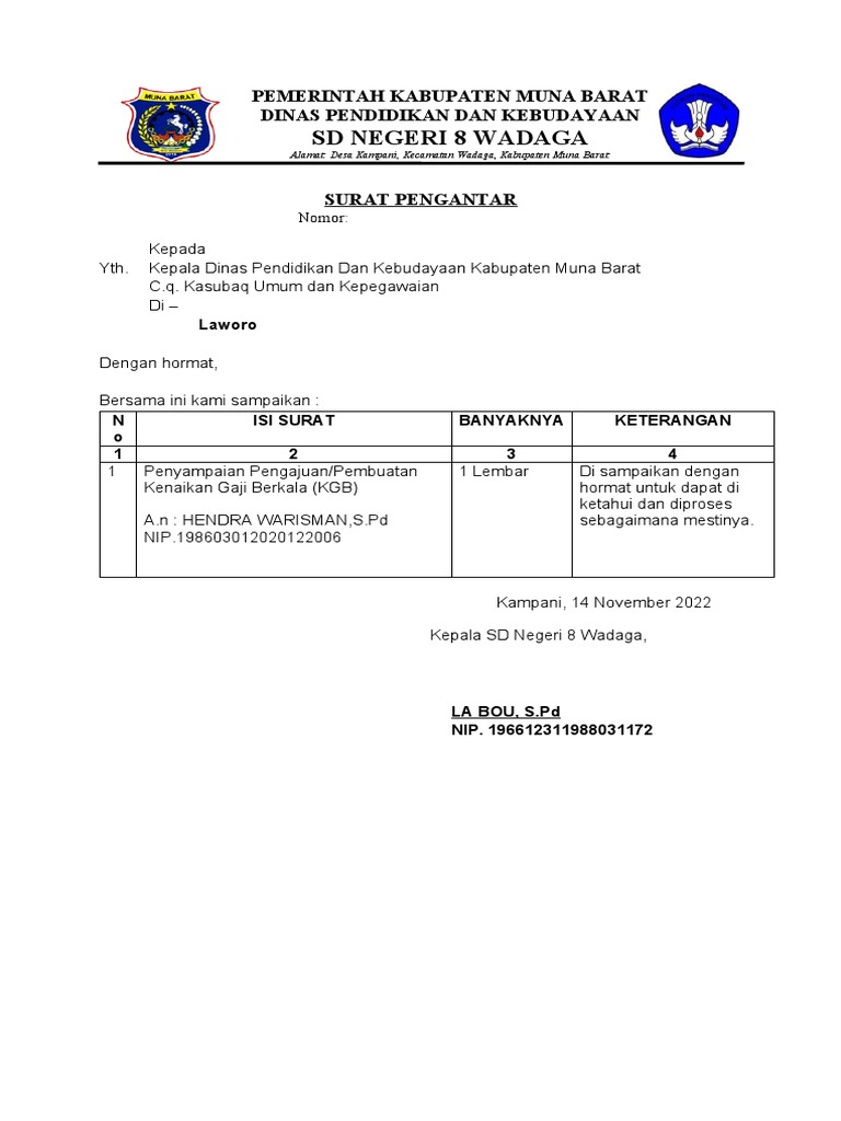 Surat Pengantar KGB | PDF