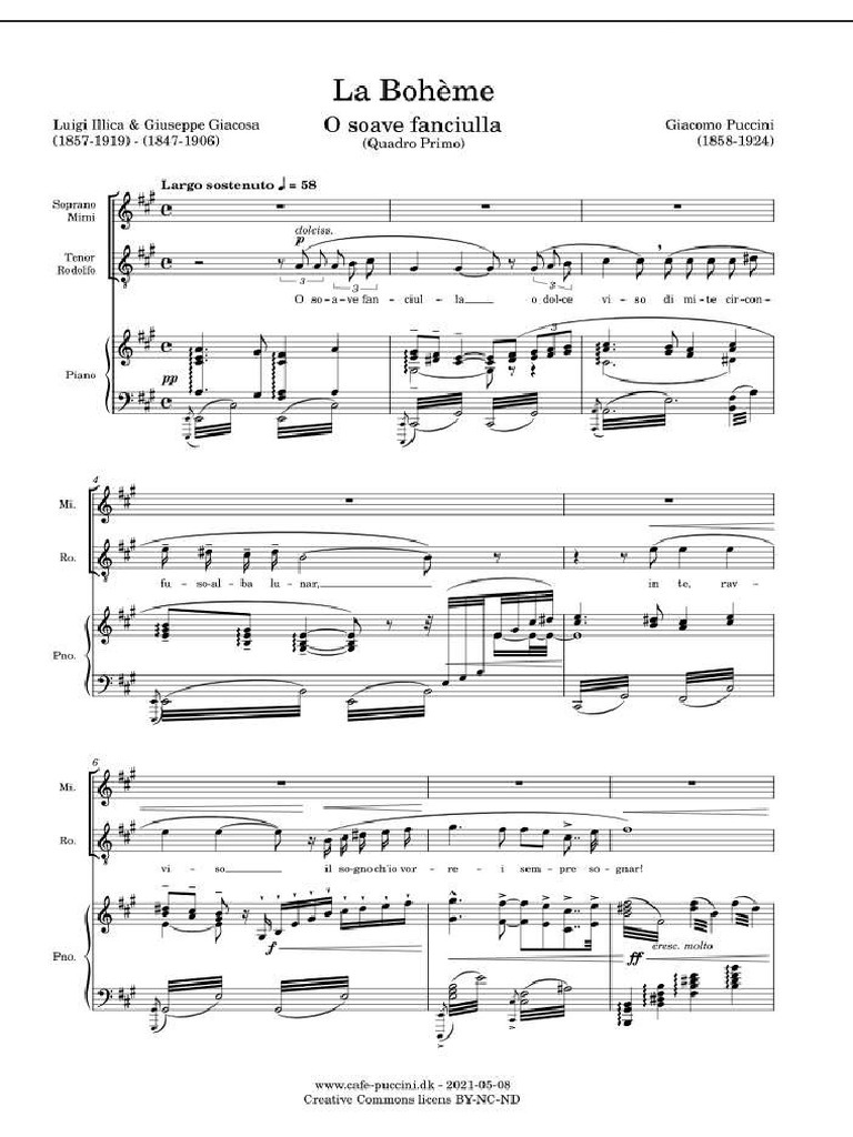 La Boheme o Soave Fanciulla | PDF