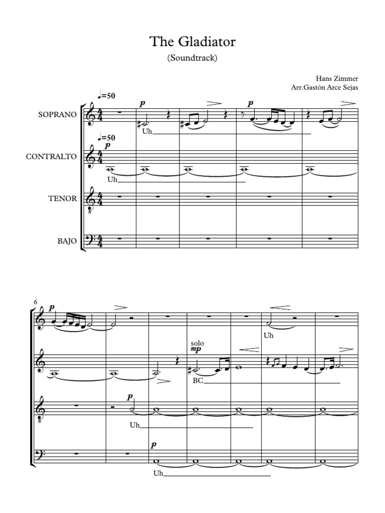 The Gladiator - Partitura Completa | PDF