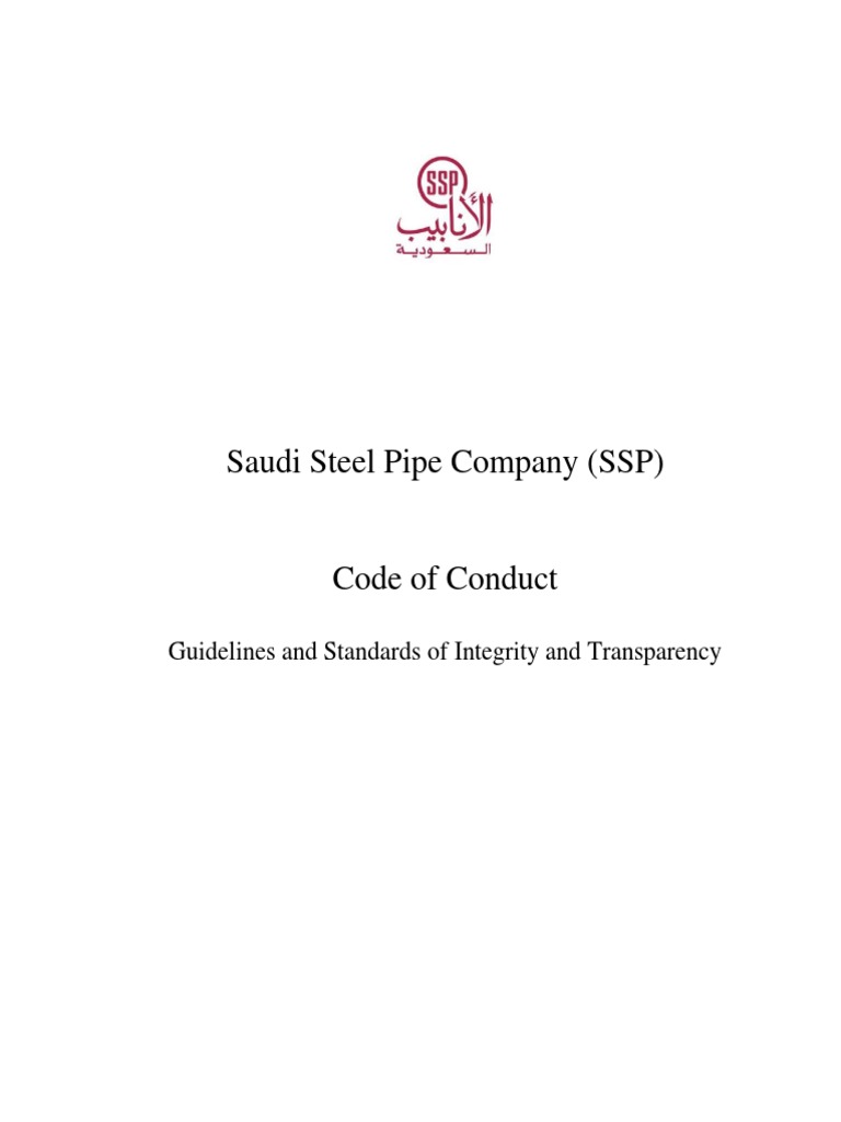 Saudi Steel Pipe Company (SSP) : Guidelines and Standards of Integrity ...