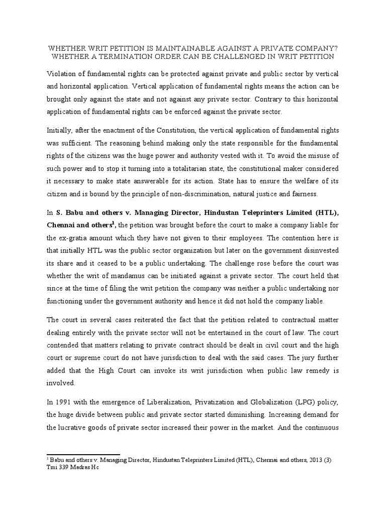 Writ Petition | PDF | Appeal | Writ