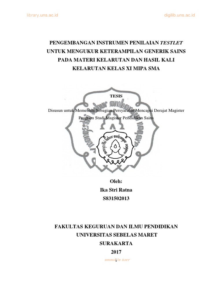 Pengembangan Instrumen Penilaian Testlet | PDF