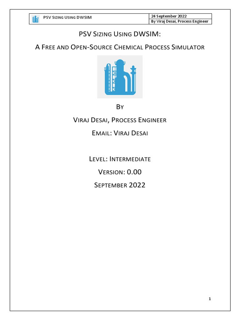 14 PSV Sizing in DWSIM | PDF