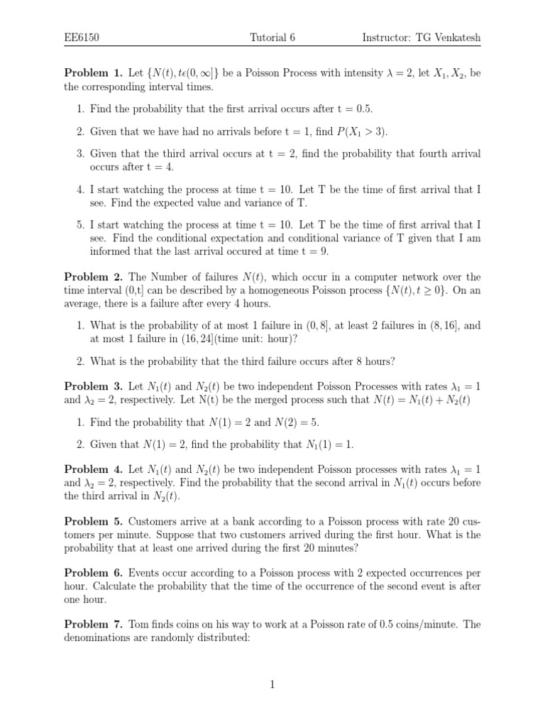 EE6150 Tutorial 6 2022 | PDF | Probability And Statistics | Applied Mathematics