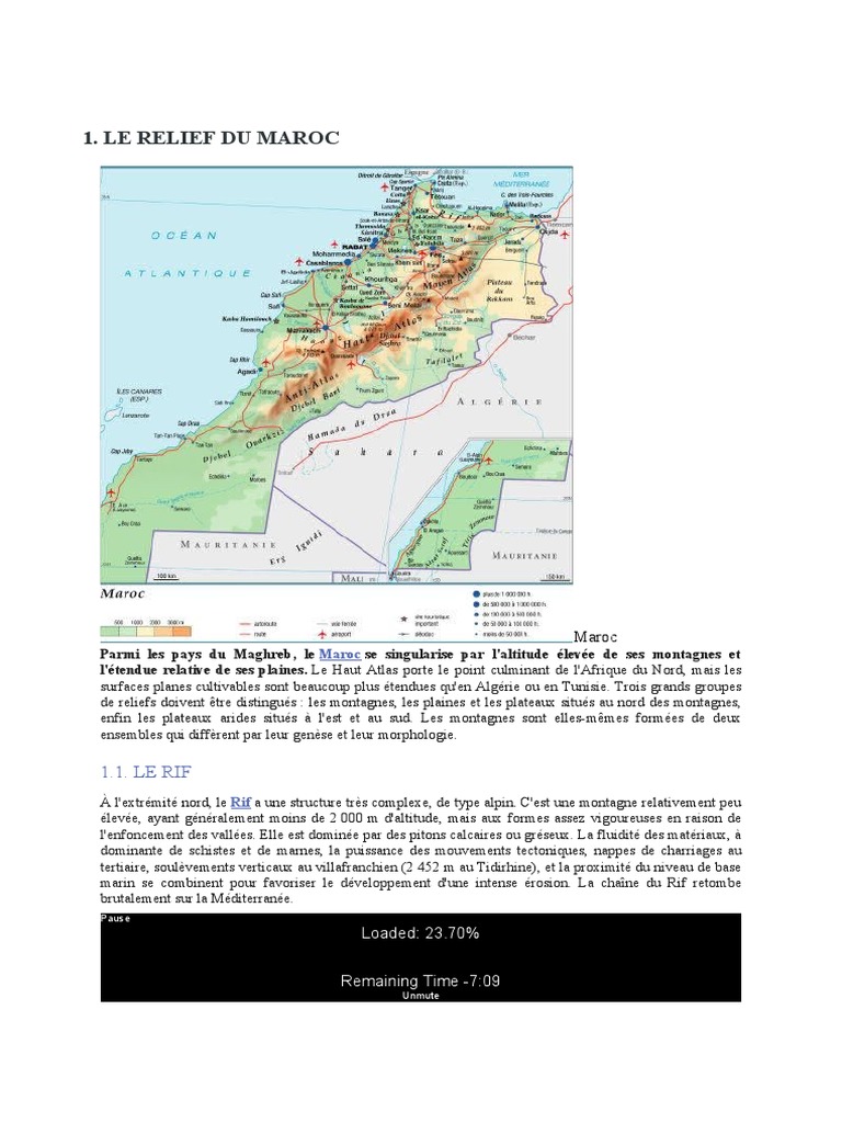 Relief et géographie du Maroc | PDF