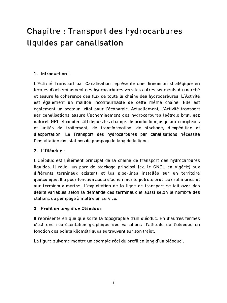 Transport des hydrocarbures par canalisations | PDF