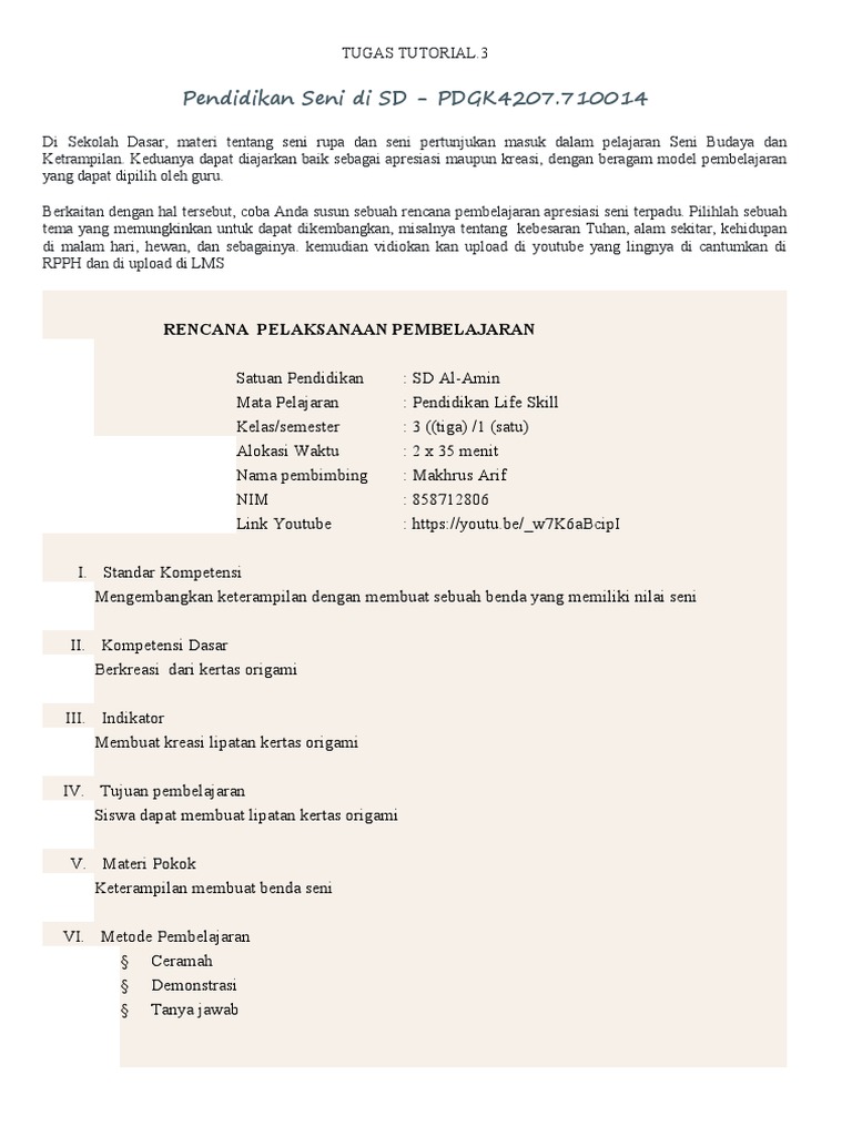 TT.3 PENDIDIKAN SENI DI SD-Makhrus Arif-858712806 | PDF