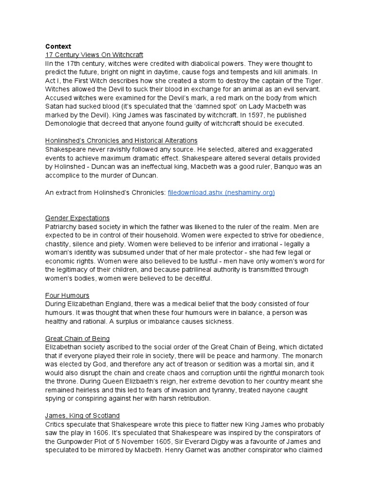 Macbeth Context | PDF