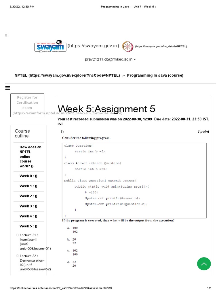 Programming In Java Week 5 Pdf