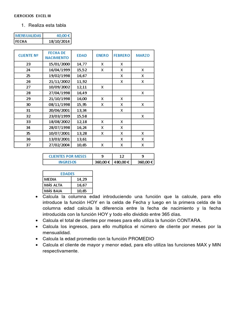 Ejercicios Excel Iii (Hecho) | PDF | Hipervínculo