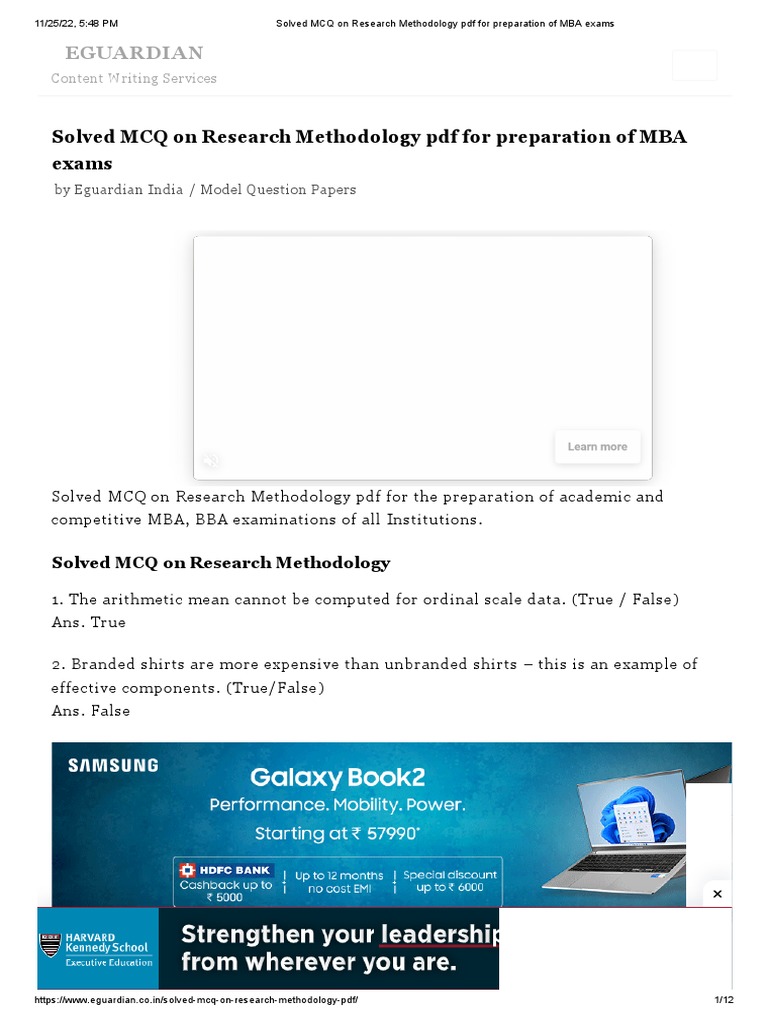 RM-MCQs 5 | PDF | Sampling (Statistics) | Survey Methodology RM-MCQs 5 | PDF | Sampling (Statistics) | Survey Methodology