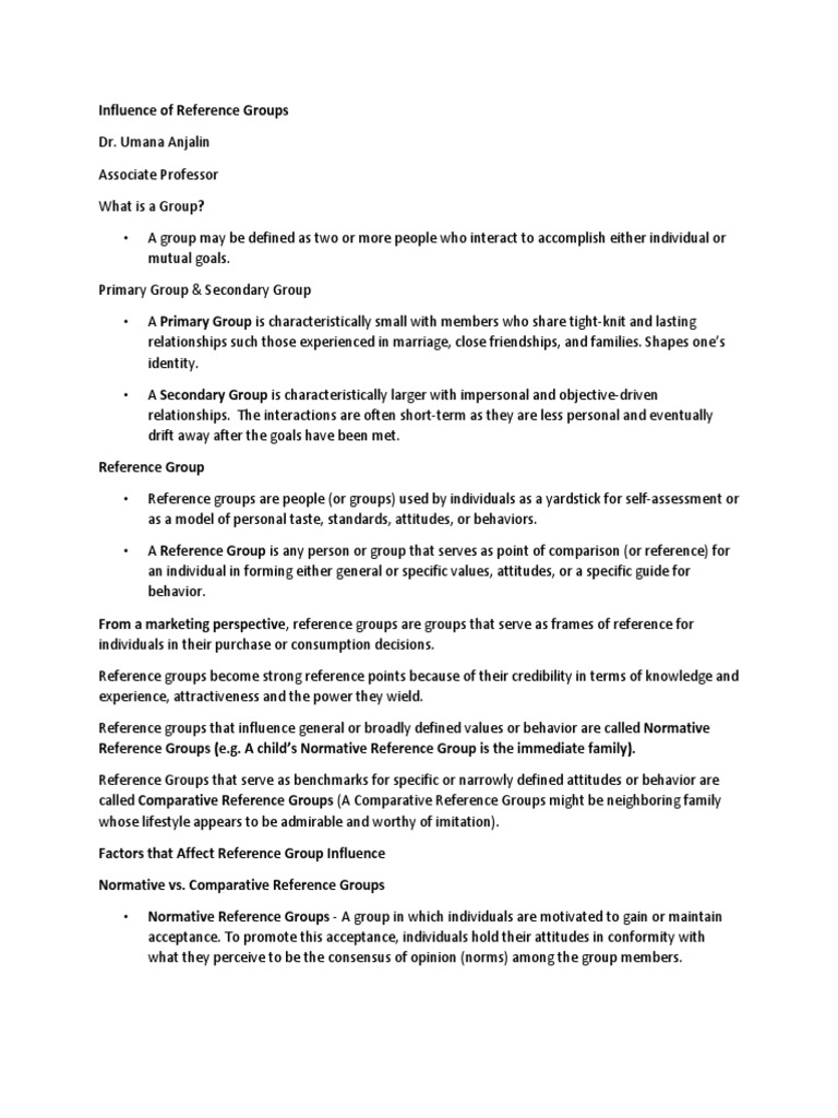 Influence of Reference Groups | PDF | Brand | Behavior