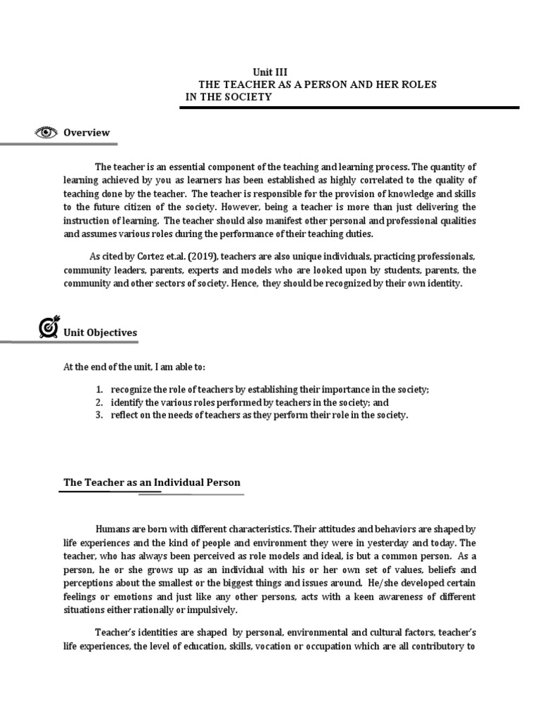 Prof Ed 1 Unit 3 Part 1 | PDF