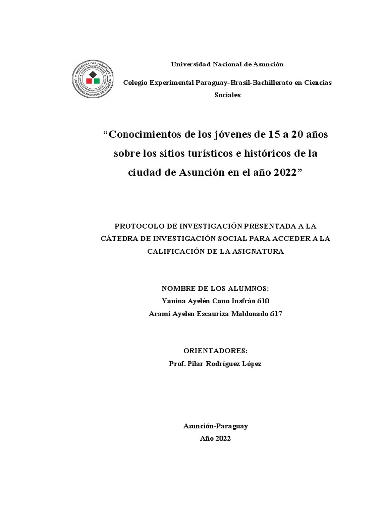 El Turismo en La Ciudad de Asunción - CAPITULO UNO 06-04-2022 | PDF ... El Turismo en La Ciudad de Asunción - CAPITULO UNO 06-04-2022 | PDF ...