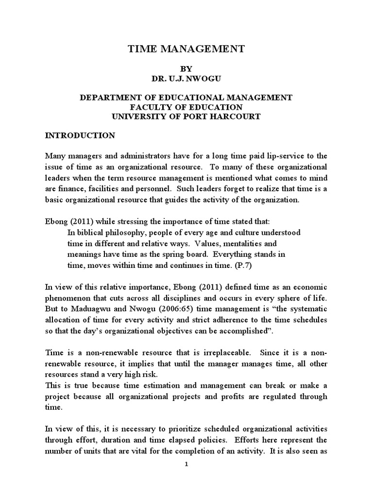 Time Management | PDF | Goal | Theory