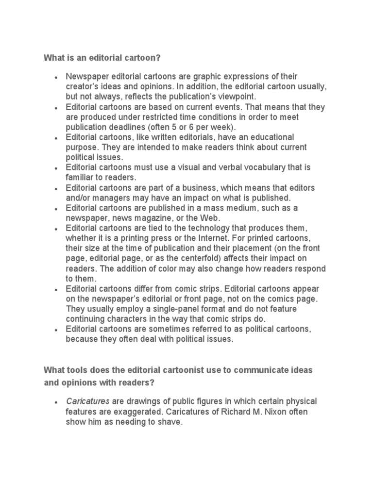 What Is An Editorial Cartoon | PDF