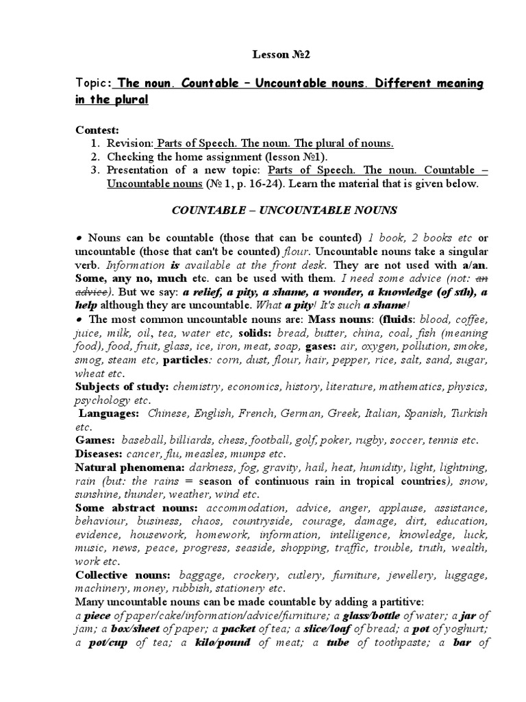 Module 1. Lesson 2 | PDF | Noun | Plural