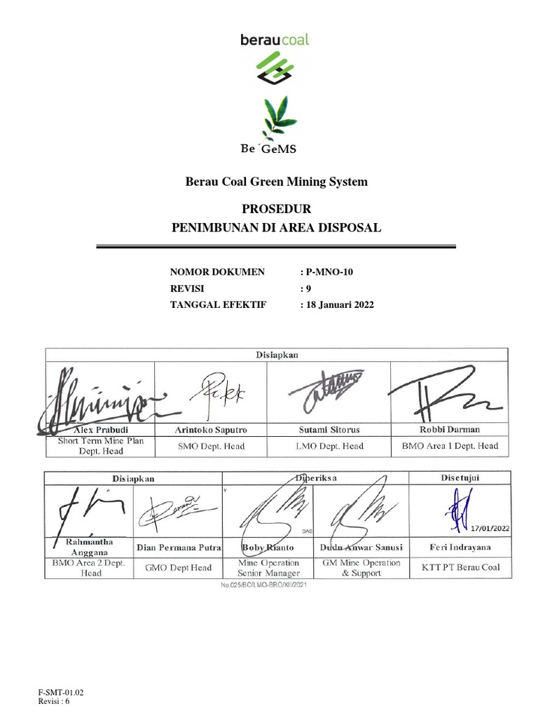 Prosedur Penimbunan di Area Disposal | PDF