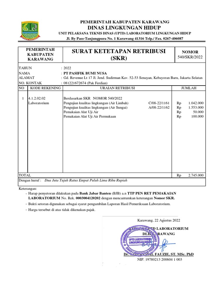 SKR Pt. Pasifik Bumi Nusa - Agustus 2022 | PDF