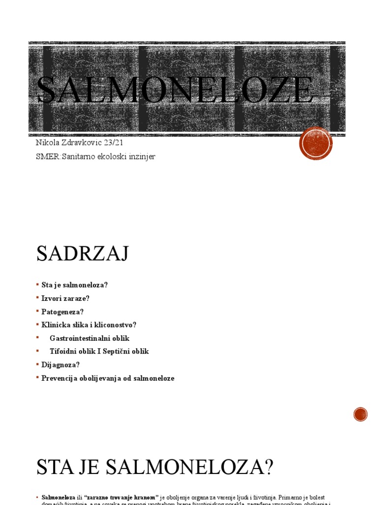Salmoneloze | PDF