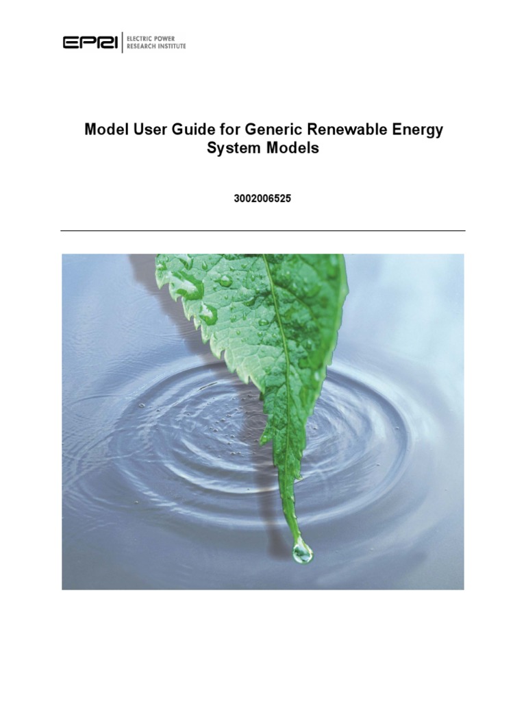 Model User Guide For Generic Renewable Energy System Models | PDF ...