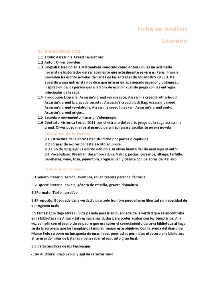 Ficha de Análisis | PDF