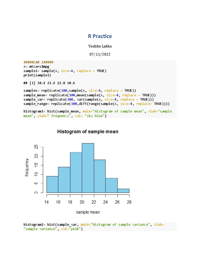 R Practice | PDF | P Value | Student's T Test