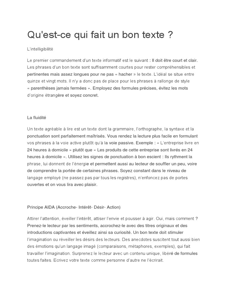 Les clés d'un bon texte écrit | PDF | Phrase | Métaphore