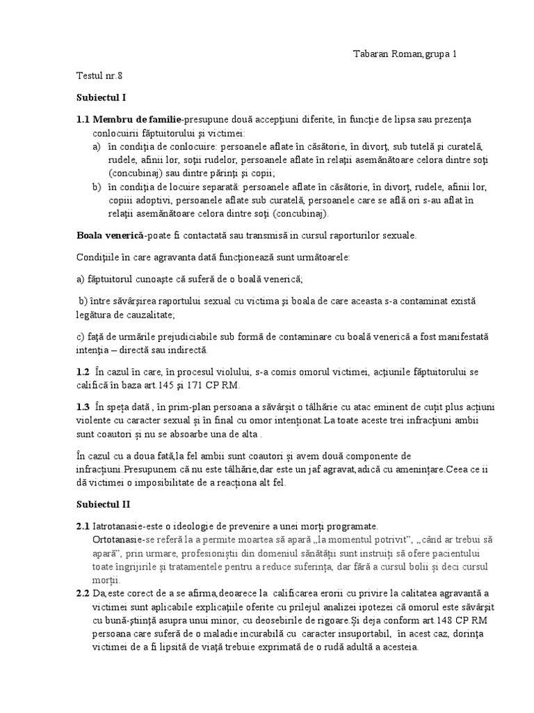 Tabaran Roman, Gr1 | PDF