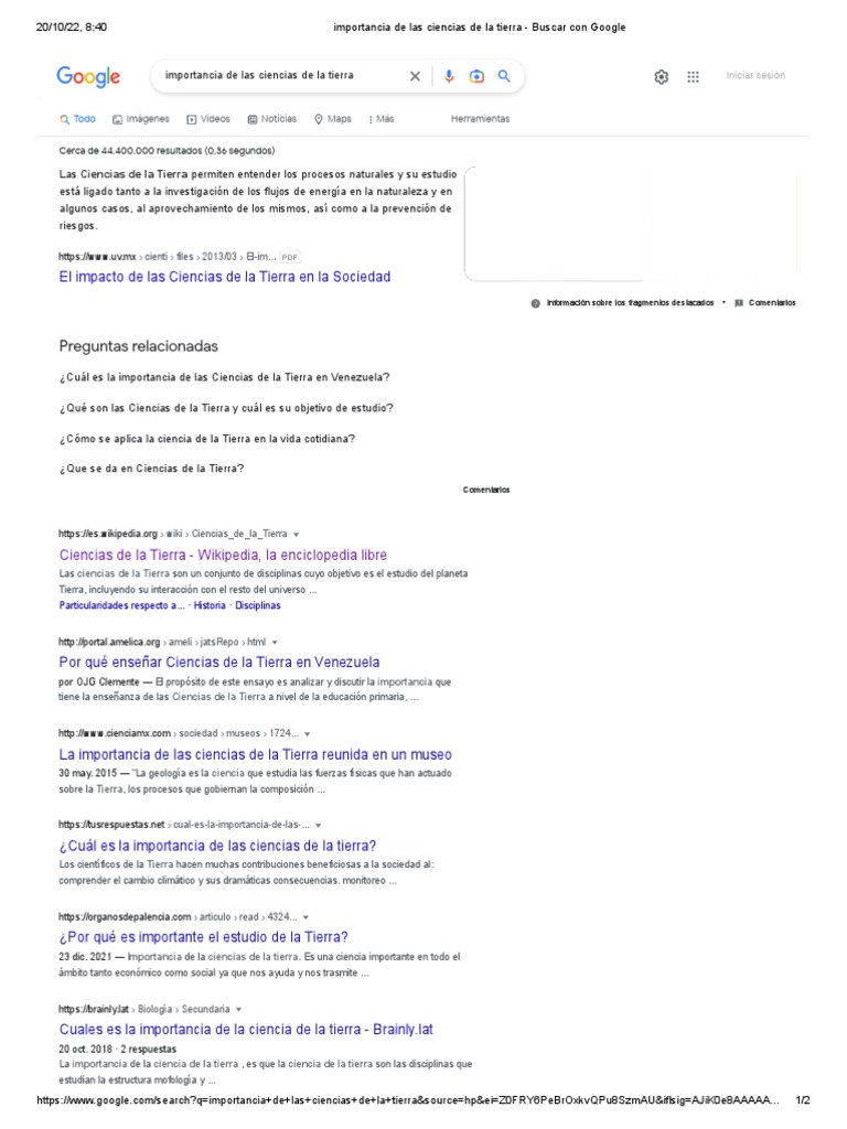 Importancia de Las Ciencias de La Tierra - Buscar Con Google | PDF ...