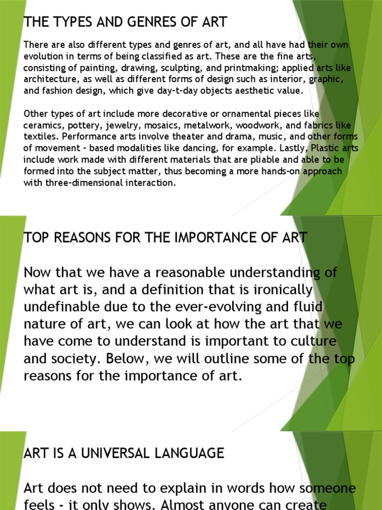 Types and Genres of Arts | PDF | The Arts | Paintings