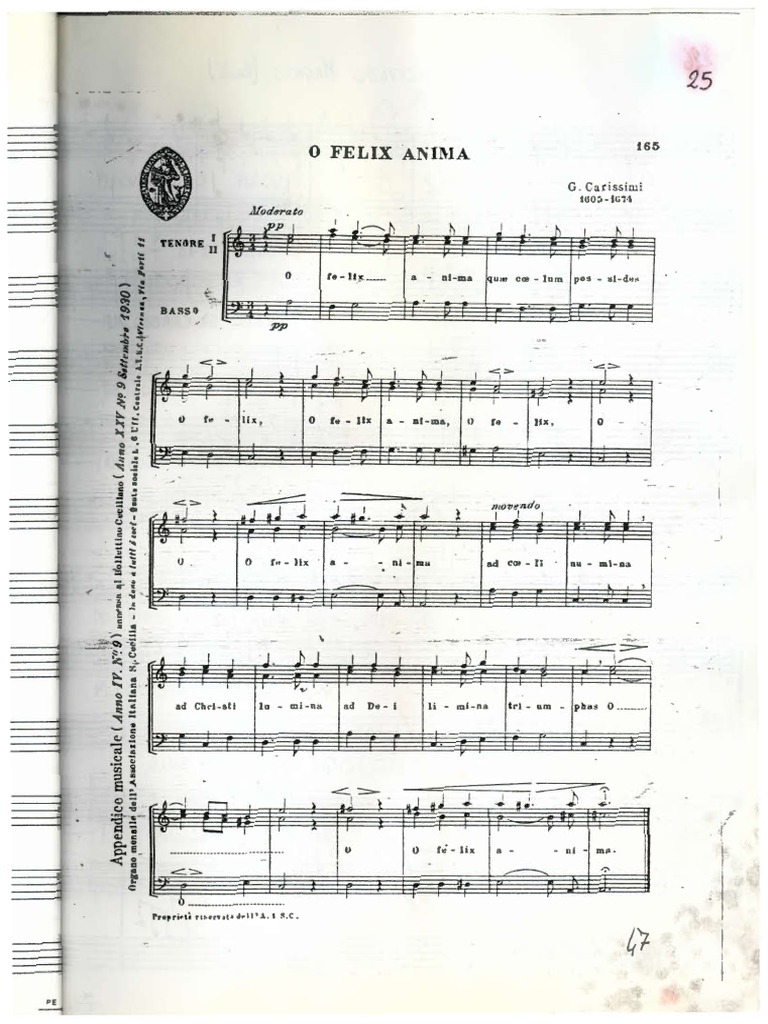 O Felix Anima - Carissimi | PDF