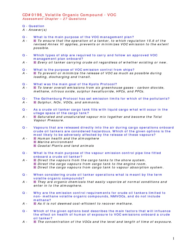 CD#0196 - Volatile Organic Compound - VOC | PDF | Volatile Organic ...