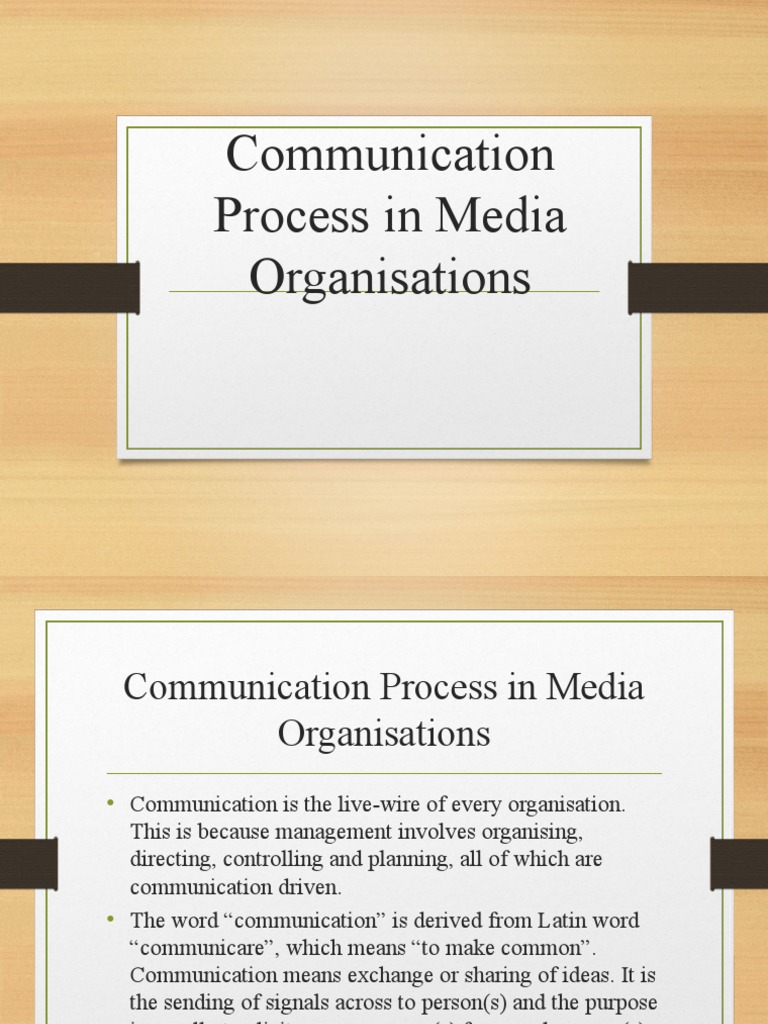 Communication Process in Media Organisations | PDF | Communication ...