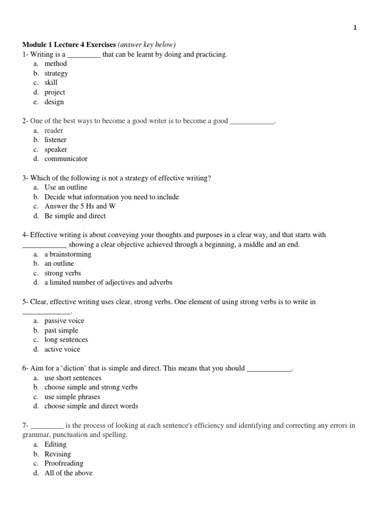 Module 1 Lecture 4 Exercises | Download Free PDF | Verb | Language ... Module 1 Lecture 4 Exercises | Download Free PDF | Verb | Language ...