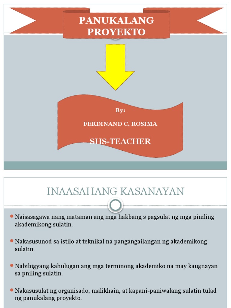PagSulat Panukalang Proyekto | PDF
