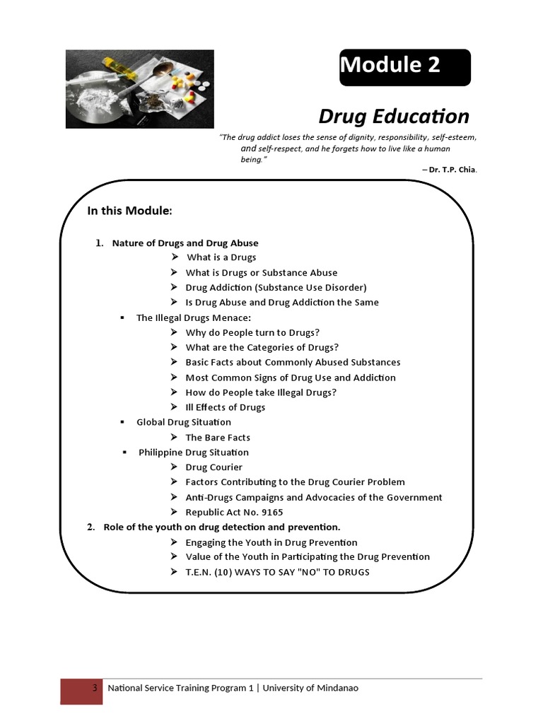 Module-3-Drug-Education | PDF | Substance Abuse | Substance Use Disorder