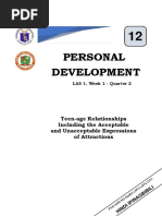 Personal Development: Quarter 2 - Module 1 | PDF | Friendship | Adolescence
