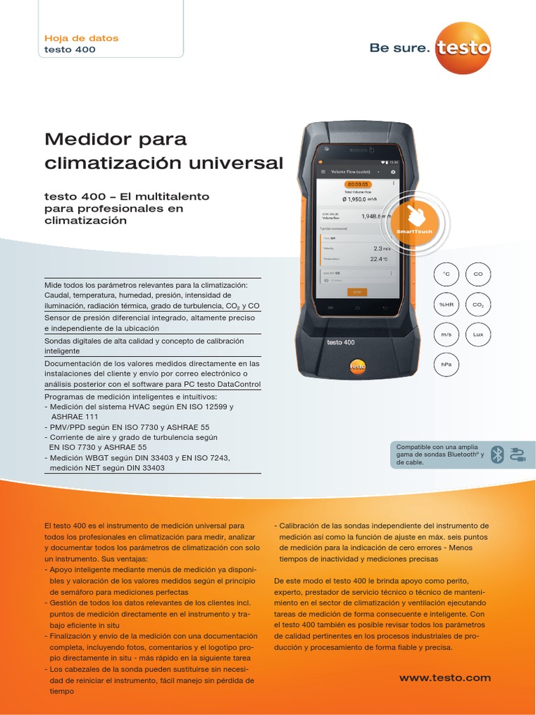 Testo 400 Datasheet 1985 1314 | PDF